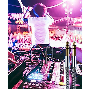 Elebase 1/4 Inch TRS Instrument Cable 10ft 2-Pack,Straight 6.35mm Male Jack Stereo Audio Interconnect Cord,6.35 mm Balanced Line for Electric Guitar,Bass,Keyboard,Mixer,Amplifier,Amp,Speaker,Equalizer