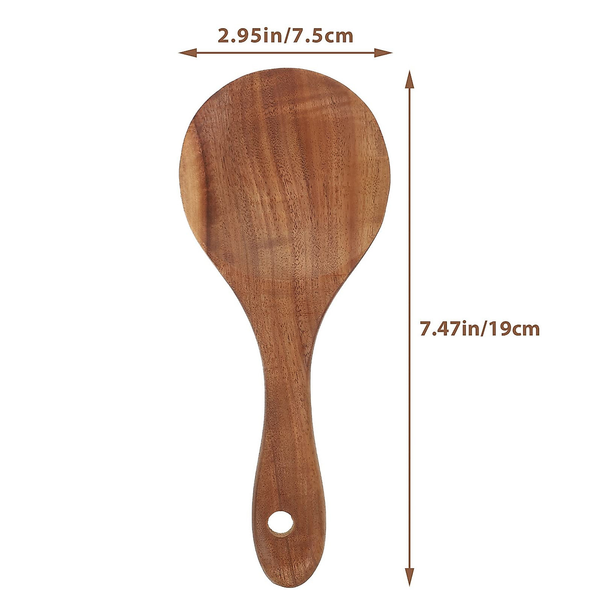 HEMOTON Wood Rice Paddle Wooden Rice Spoon Non Stick Rice Cooker Spatula Japanese Asian Rice Paddle Kitchen Rice Scoop Ladle (Wood Color)