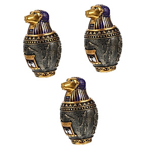 3pcs Egyptian Urn Pet Ash Storage Bottle Pet Commemorative Casket Pet Cremation Urn Bone Ash Container Urn for Cat Ashes Animals Ash Bottle Dog Ash Bottle Pet Cinerary Holder
