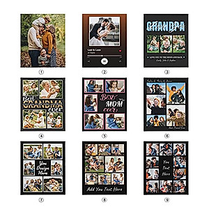 Customizable Blanket for Family Customized Blankets with Photos Text Personalized Picture 8 Photos Collages Throw Blankets Custom Blanket Gift for Adults, Family, Friends, Lovers, Dog
