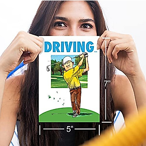 Play Strong Golf Birthday Card 1-Pack (5x7) Power Player Illustrated Sports Birthday Cards Greeting Cards- Awesome for Golfers, Coaches and Fans Birthdays, Gifts and Parties!