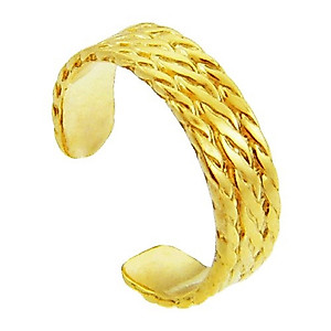 Yellow Gold Bold Milgrain Toe Ring (10K Gold)