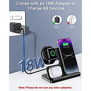 𝟮𝟬𝟮𝟯 𝗡𝗲𝘄 Wireless Charging Station 3 in 1 Wireless Charger for iPhone 14 13 12 11 Pro Max/X/8 Charging Station for Multiple Devices for Apple Watch Ultra SE 8 7 6 5 4 3 2 for AirPods Pro 3 2