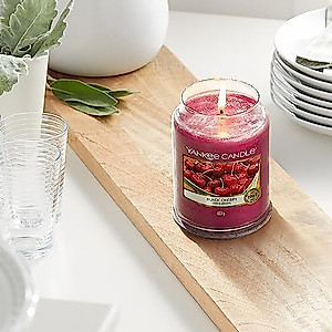 Yankee Candle Black Cherry Scented, Classic 22oz Large Jar Single Wick Candle, Over 110 Hours of Burn Time, Ideal for Home Décor and Gifting