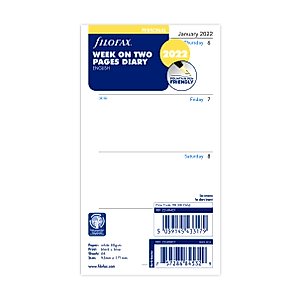 Filofax Personal Week on Two Pages English 2022 Diary