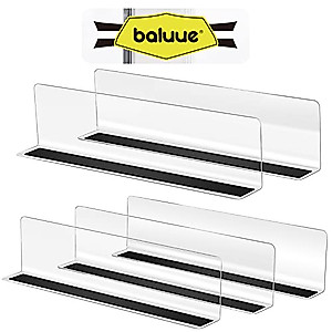 Baluue 5Pcs Clear Shelf Dividers Closets Separator Commodity Divider Magnetic Baffle for Bedroom Kitchen Office Supermarket Clapboard Organization
