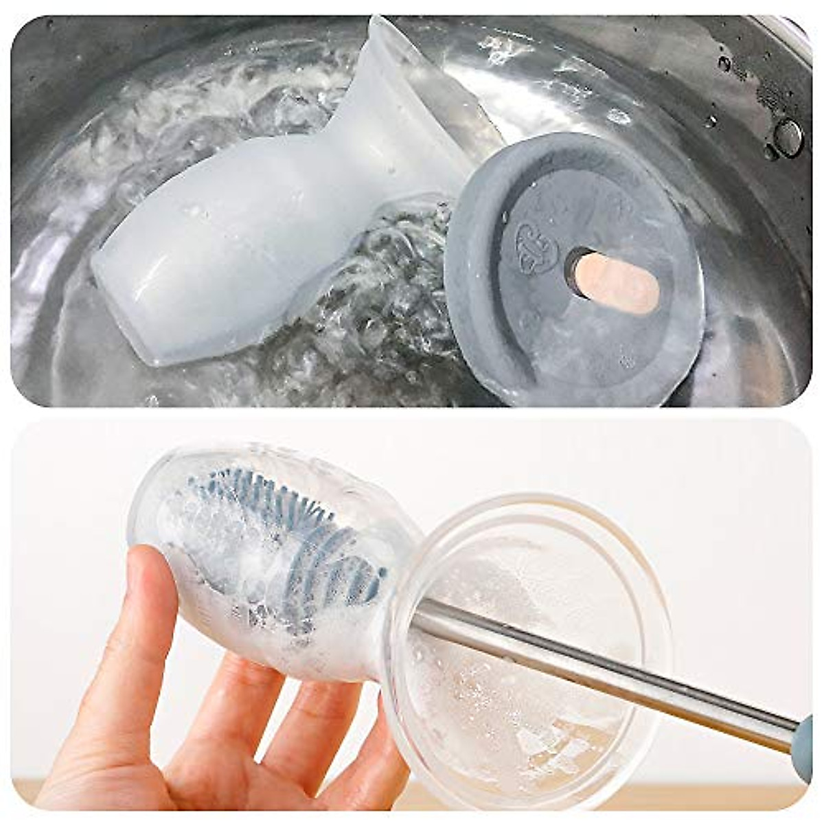 haakaa Manual Breast Pump Breastfeeding Pump 4oz/100ml+Lid Food Grade Silicone Bundle with Ladybug Silicone Milk Collector 2pk