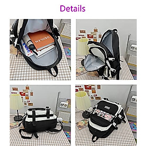Kawaii Backpack for Girls Japanese Backpack Waterproof Nylon with Cute Pendant School Bookbags Aesthetic Backpack Travel Bag