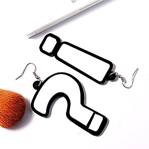 Question Mark and Exclamation Mark Acrylic Big Long dangle Earrings Jewelry for Women Girls Accessories
