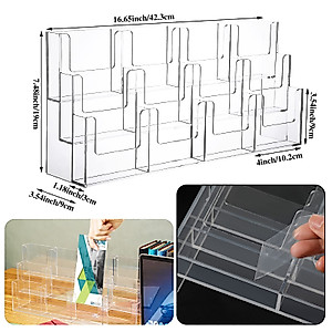 Kigley Acrylic Brochure Holder Pamphlet Brochure Display Stand Tabletop Greeting Card Display Flyer Holder Clear Literature Holder for Pamphlet, Document, Sign, Folders(12 Pockets, 12 Pockets)