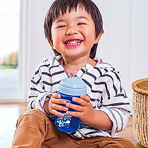 Chicco Rim Spout Trainer Spill Free Bite Poof Rim Baby Sippy Cup 9oz, Blue/Teal, 9m+ (2pk)