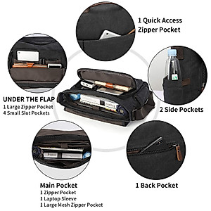 Laptop Bag 17 inch, Mens Messenger Bag Computer Bag Travel Casual Business Canvas Shoulder Bagmessenger bag for men crossbody satchel bags for school laptop messenger bag