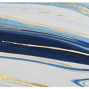 Thro by Marlo Lorenz Dragonfly Kia Marble Raised Foil Pillow, 1 Count (Pack of 1), Gold, Blue