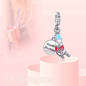 EZ Tuxedo Birthday Dangle Charms 925 Sterling Silver HaBee Birthday Pendants for Bracelets