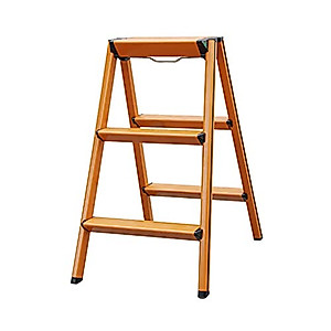 PENGJIE Folding Ladder Step Stool Ladder 3 Step Folding Aluminum Stool Heavy Duty Steel Portable Anti Slip Mat Tread Compact 120 Kg Capacity