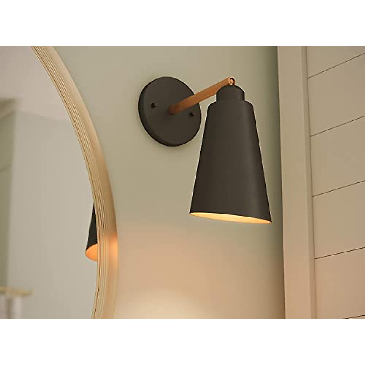 Kenroy Home 12'' Wall Sconce, Matte Black/Antique Bronze