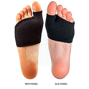 Brison Metatarsal Pads for Women and Men Ball of Foot Cushion - Gel Sleeves Cushions Pad - Fabric Soft Socks for Supports Feet Pain Relief - 2 Pairs L (Men 10-12, Women 11.5-13.5)