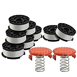 Generep Weed Eater Spool for Black and Decker AF-100,30 Feet/0.065 Inches Line String Trimmer Autofeed System Replacement Spool (8 Spool,2 Cap,2 Spring)