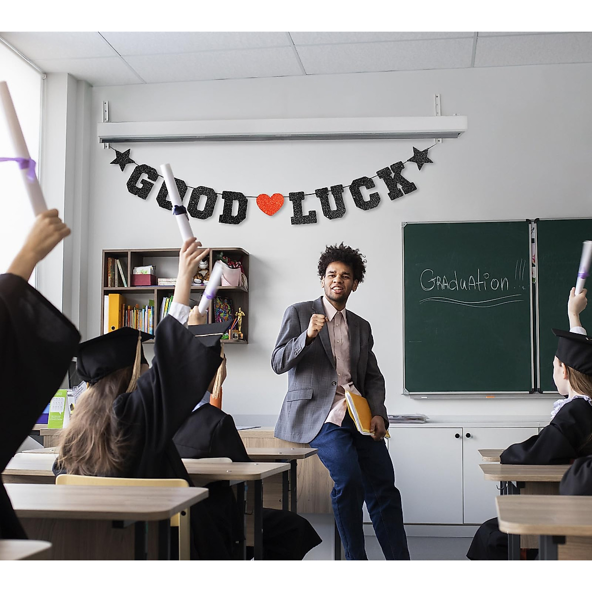Good Luck Banner Decoration, Farewell Party Decoration, Black Retirement Party Banner, Graduation Party Going Away Party Office Work Party Farewell Party Decorations Supplies