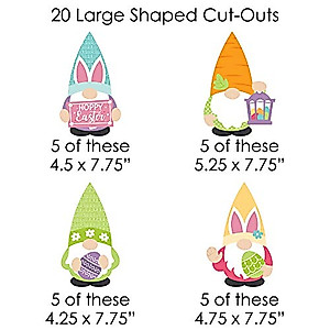 Big Dot of Happiness Easter Gnomes - Spring Bunny Party DIY Decorations - Clothespin Garland Banner - 44 Pieces