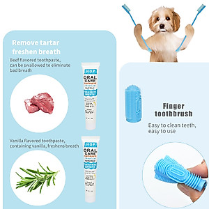 HOP Dog Toothbrush 10PCS Cats Dogs Dental Care Soft Bristles Finger Toothbrush Set Toothpaste Fresh Breath Dog Oral Care Kit Suitable for All Pets Home of Paws