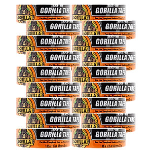 Gorilla Black Duct Tape, 1.88" x 35 yd, Black, (Bulk Pack of 18)