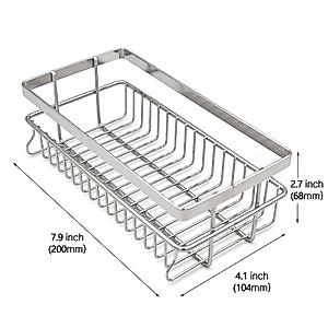 Adhesive Shower Caddy Compact Shelf Organizer Holder Bathroom Kitchen Self Adhesive Compact Storage for inside Shower Rack No Drilling Multipurpose Wall Mounted Stainless Steel Basket Rustproof