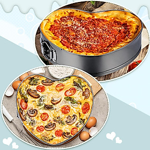 Zhehao 6 Pcs Heart Shape Cake Pans Heart Cake Mold 6 Cheesecake Molds Diverse Sizes Nonstick Springform Pan Set Leakproof Deep Pans for Birthday Family Couples Spouses