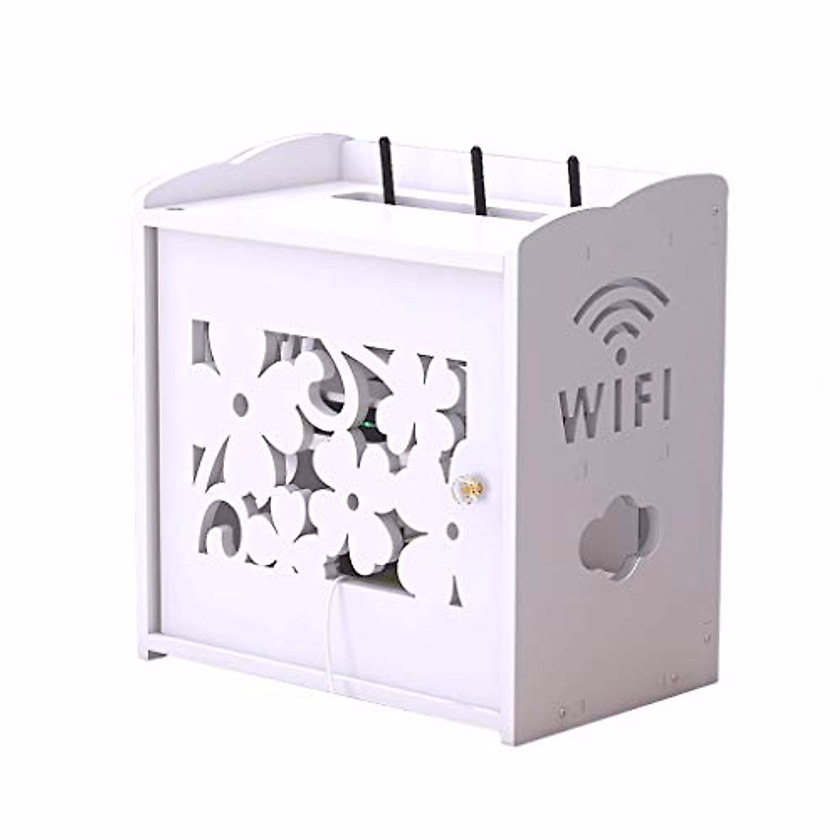 Creative WiFi Router Multi-Function Storage Box Home Living Room TV Cabinet Power Cord Finishing Box White Set-top Box Bracket