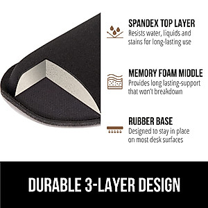 Gorilla Grip Soft Gel Memory Foam Ergonomic Wrist Rest, Slip Resistant, Comfortable Keyboard and Mouse Pad Cushion Set, Typing Pain Relief, Support for Office Computer Desks, Laptops, Gaming, Black