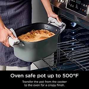 Ninja MC1001C Foodi PossibleCooker PRO 8.5 Quart Multi-Cooker, with 8-in-1 Slow Cooker,Dutch Oven,Steamer &More,Glass Lid & Integrated Spoon,Nonstick,Oven Safe Pot to 500°F,Sea Salt Gray,Sea Salt Grey