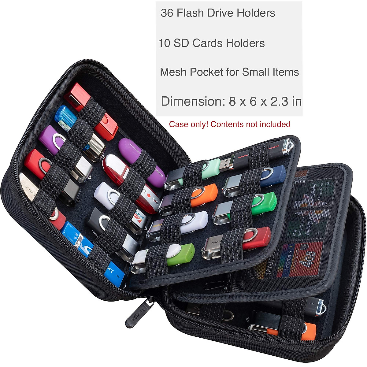 ButterFox Large Capacity 36 USB Thumb Flash Pen Drive Storage Holder/Memory Card SD Card Holder Case/Universial Electronic Accessories Organizer - Medium