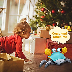HLXY Crawling Crab Toys for Babies Tummy Time Toy with Music and Light Dancing Walking Moving Toy Infant Baby Toys 3-6 Months to 6-12 Months Boys Girls Toddler