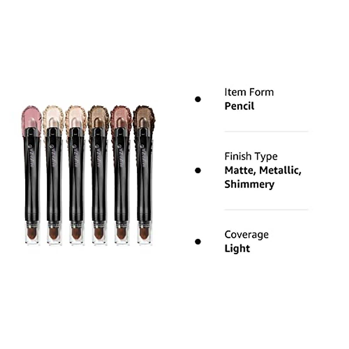 LUXAZA 6PCS Neutral Eyeshadow Stick Blush Pearl Pink Brown Makeup Set,Metallic And Matte Shimmer Cream Eye Shadow Pencil Crayon,Eye Brightener Highlighter Eyeliner Crayon Make up Set