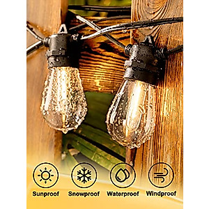 addlon 48FT LED Outdoor String Lights with 15 Edison Vintage Shatterproof Bulbs, Commercial Grade Patio Lights, IP65 Waterproof for Balcony, Backyard and Garden, Warm White
