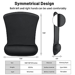 Mouse Pad with Wrist Support, Memory Foam, Non-Slip Rubber Base, Ergonomic Mousepad with Wrist Rest - Pain Relief, Comfortable Computer Mouse Pad for Laptop, Gaming & Office