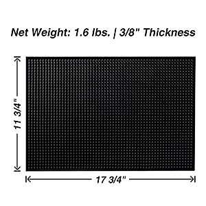 BARsics 18"x12" PVC Bar Service Mat for Cocktail Bartender (Black 2-Pack)