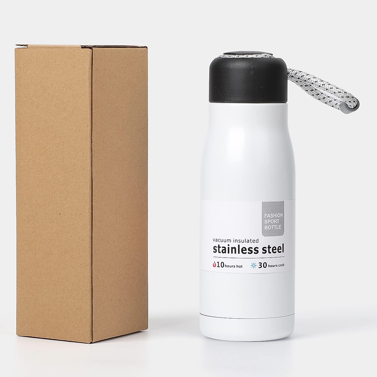 NICEMER Water Bottle, Small Water Bottles, Stainless Steel Insulated Bottle with Strap Lid, Triple-Layered Vacuum Reusable