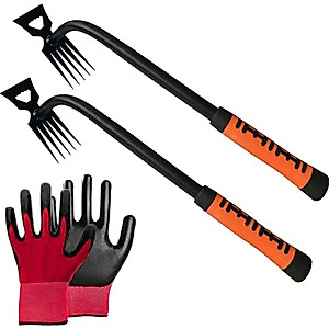 Roself Weed Puller Tool Garden Weed Pulling Tool,Durable Manganese Steel Hand Weeder Tool, Manual Multifunctional Weeders Gardening Tools for Yard and Garden (2Pcs)