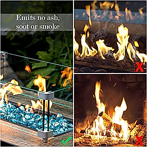 GASPRO 10 Pound Fire Glass Diamonds 1 Inch, Fire Pit Glass Rocks for Gas Fireplace and Fire Pit, Caribbean Blue, High Luster