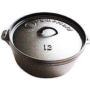 CampMaid 12" Pre-Seasoned 7 Quart Dutch Oven Without Legs