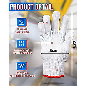 60 Pairs Cotton Work Gloves Garden Gloves Men Women Hand Cotton Safety Gloves for Industry Warehouse Gardening Construction, Red, Blue