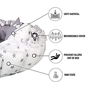 MottoKids 2-in-1 Play Mat from Baby to Toddler, Pet Cushion, Thick & Convertible, Floor Cushion for Toddler, Play Mat, Cotton (Grey)