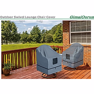 GimaiOurun Outdoor Swivel Lounge Chair Cover 4 Pack, Waterproof Heavy Duty Outdoor Chair Cover, Outdoor Lawn Patio Furniture Rocking Chair Cover, (29 W x 31 D x 38.5 H inches), Gray
