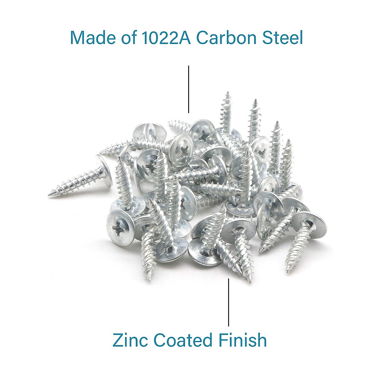 IMScrews 200pcs #8 x 3/4" Truss Head Screws Standard Thread Self Tapping Screws Wood Work MDF Zinc