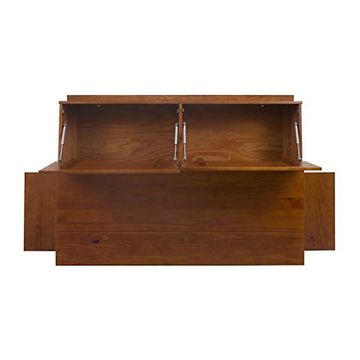 memomad Bali Storage Headboard with 4 Doors (Queen Size, Caramel Brown Wood)