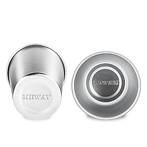 MEWAY Premium Stainless Steel Cups 16 oz Pint Cup Tumbler (12 Pack) - Premium Metal Cups - Stackable Durable Cup，Chilling Beer Glasses, for Travel, Outdoor, Camping, Everyday