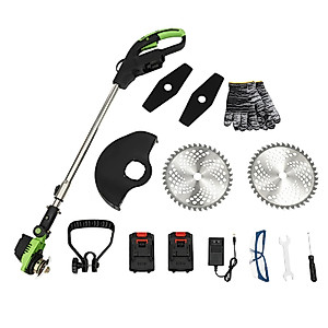 Cutycaty Electric Cordless Grass Trimmer, Battery Powered Lawn Edger Weed Wacker Cutter Grass Trimmer with 2980W Brushless Motor, Electric Grass Trimmer Hedge Shears for Yard Trimming