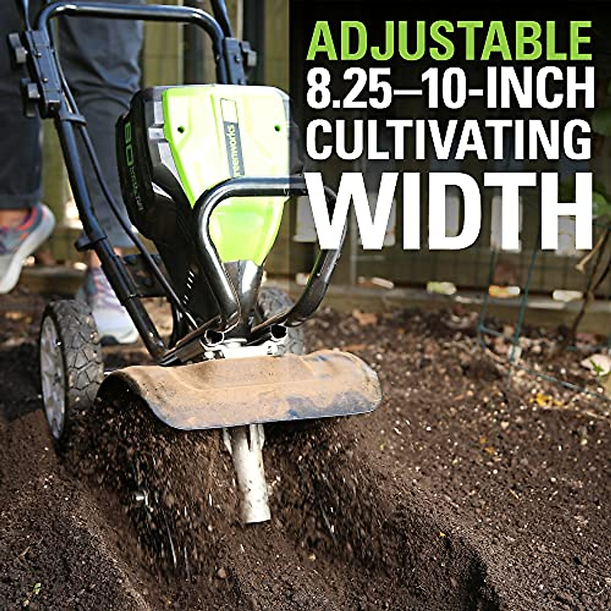 Greenworks Pro 80V 10 inch Cordless Tiller Cultivator, Tool Only, TL80L00