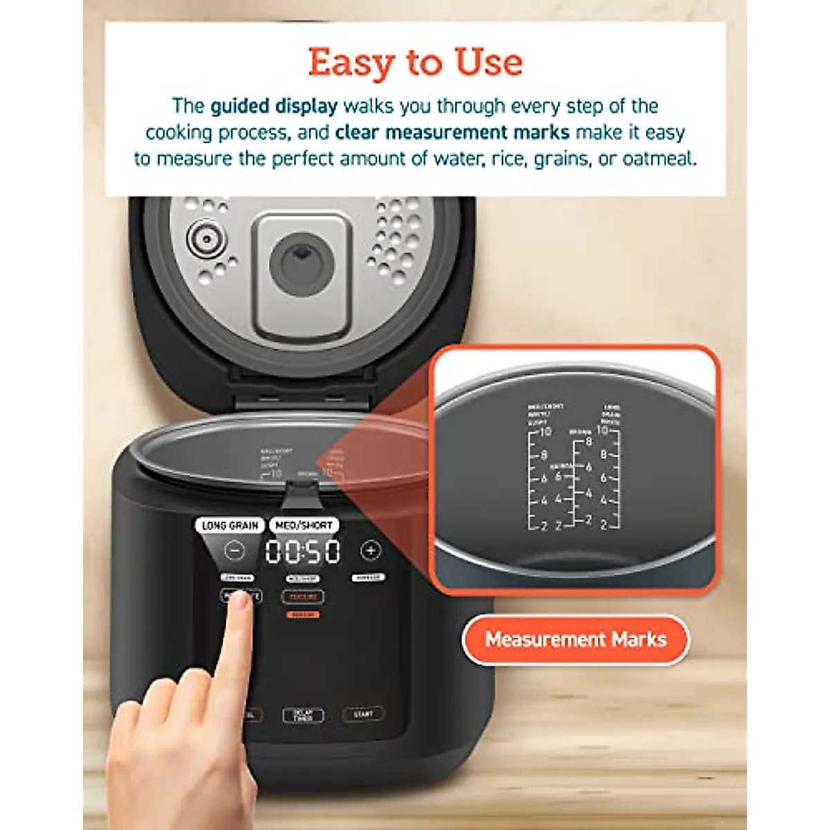 COSORI Rice Cooker 10 Cup Uncooked Rice Maker with 18 Cooking Functions, Advanced Fuzzy Logic Micom Technology, Texture Optional, 50 Recipes, Keep Warm, Delay Timer, Stainless Steel Steamer